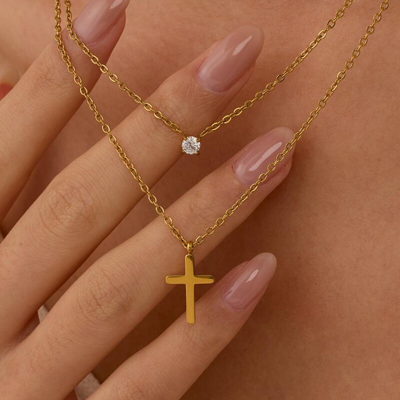 Double Cross Necklace - Etsy