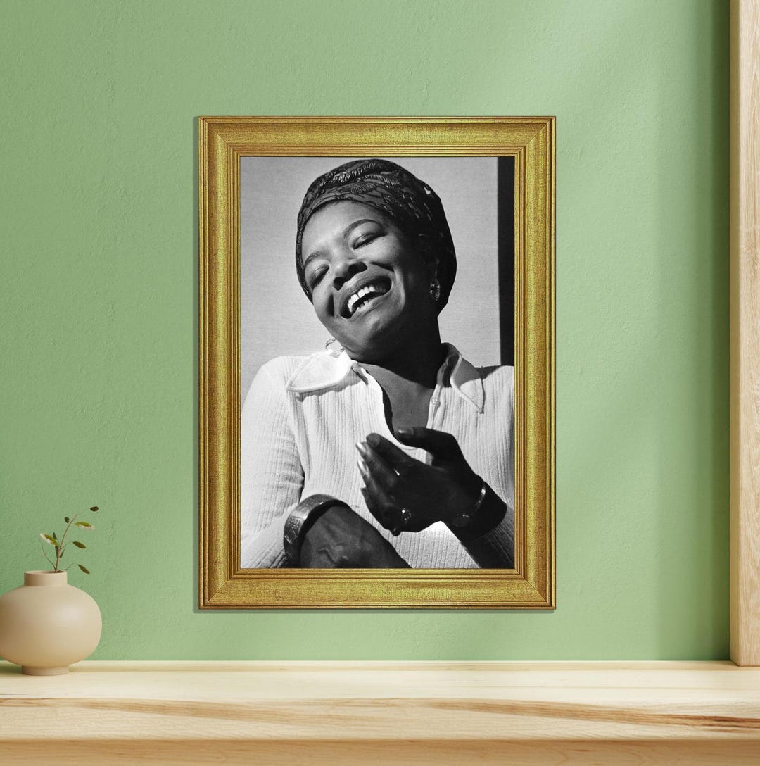 Maya Angelou Vintage Framed Print - Retro Wall Art, Iconic Photo Print ...