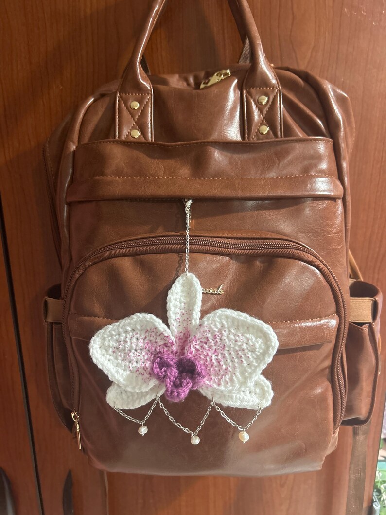 Crochet Orchid Keychain - Etsy