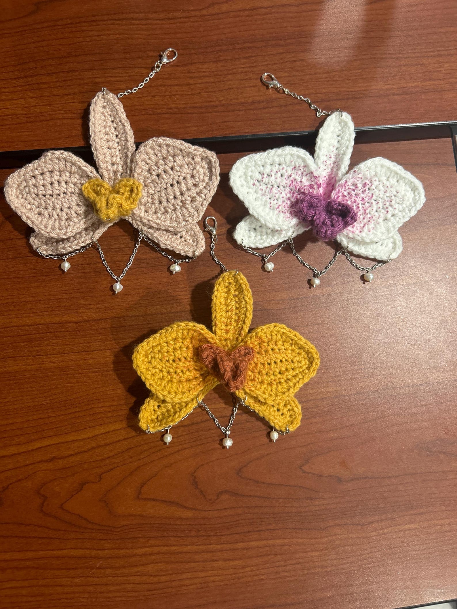 Crochet Orchid Keychain - Etsy