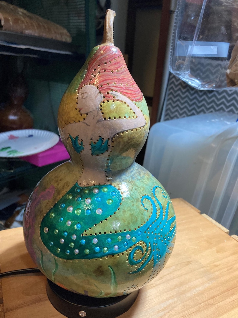 Handmade Gourd Lamps - Customization!!! - Etsy