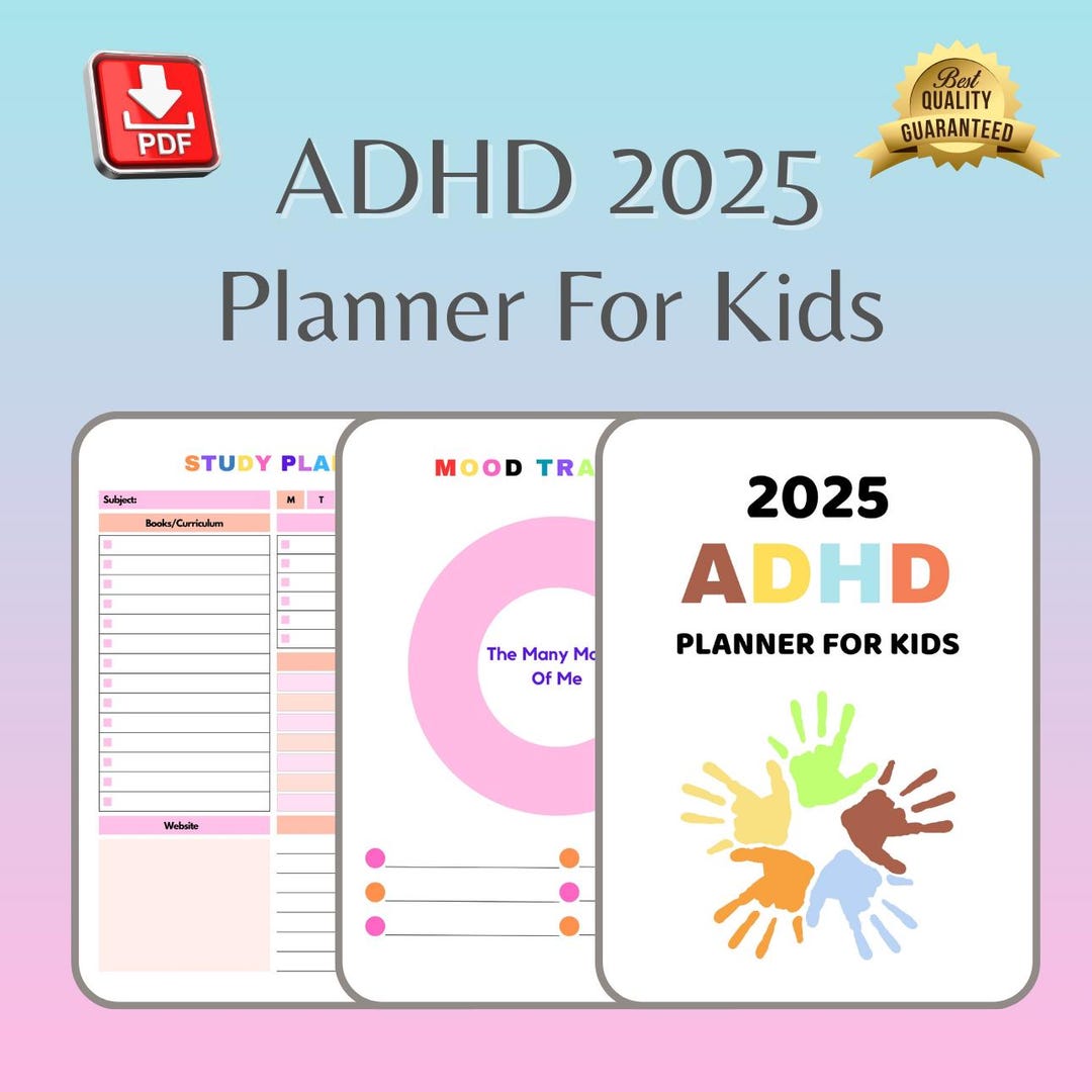 ADHD Planner for Kids 2025, Kids ADHD Planner, Daily Planner for ADHD ...