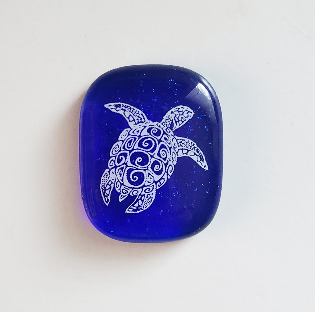 Fused Glass Cabochon..sea Turtle...glass Pendant Cab for Jewelry ...