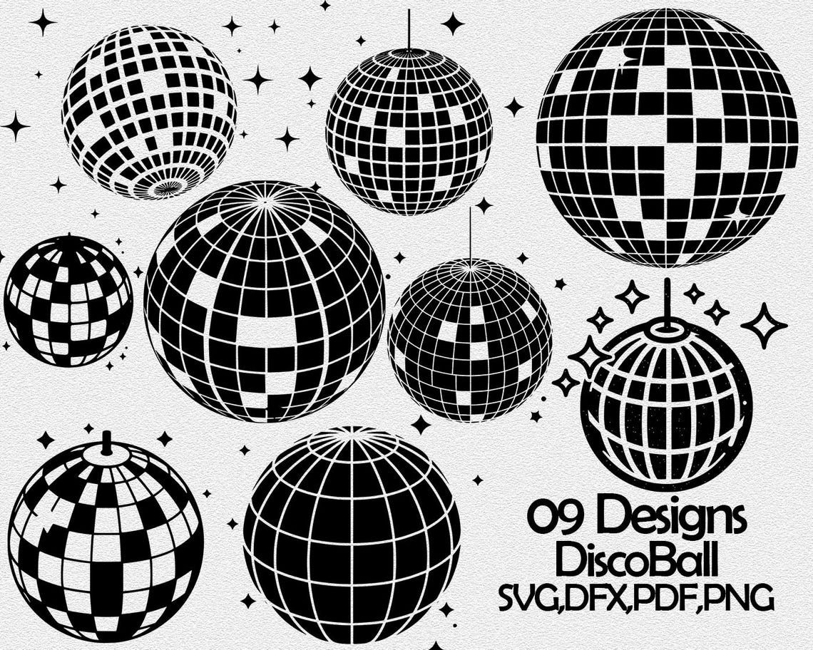 Disco Ball SVG, Disco Ball PNG, Mirror Ball, SVG for Cricut, Discoball ...