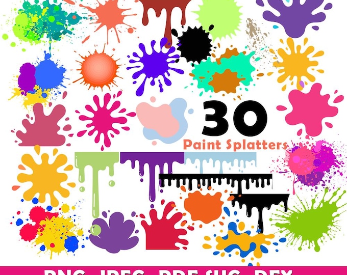 Paint Splatter SVG, Bundle, Paint Splats Svg, Paint Svg, Clipart, Cut ...