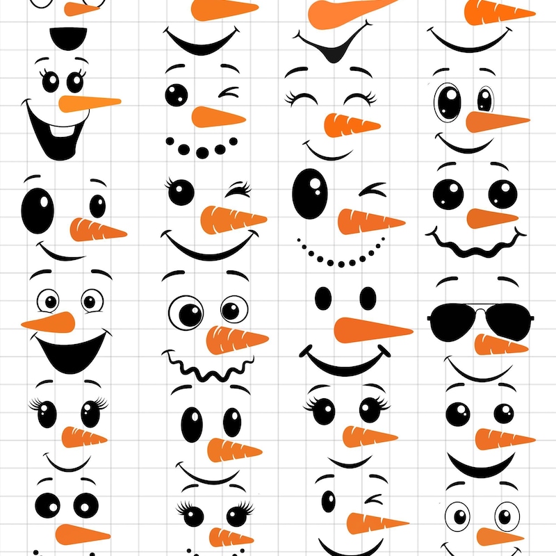 Snowman Simple Face - Etsy