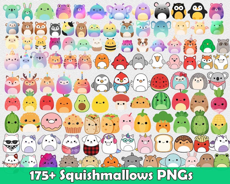 Squishmallow PNG Clipart Images With Transparent Background, Digital ...
