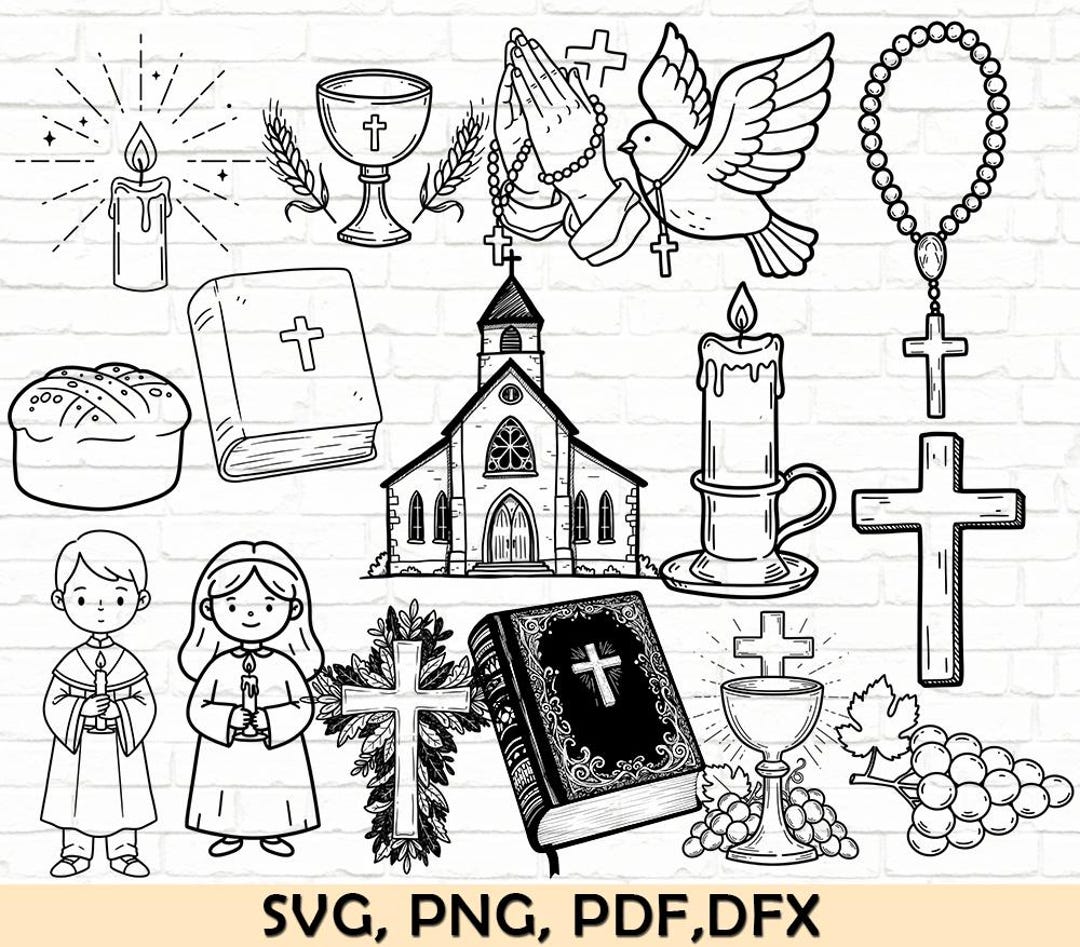 Holy Communion Svg, First Communion Bundle, Prayer, Bible, Church ...