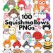 Squishmallows PNG Clipart Bundle With Transparent Backgrounds, 100 ...