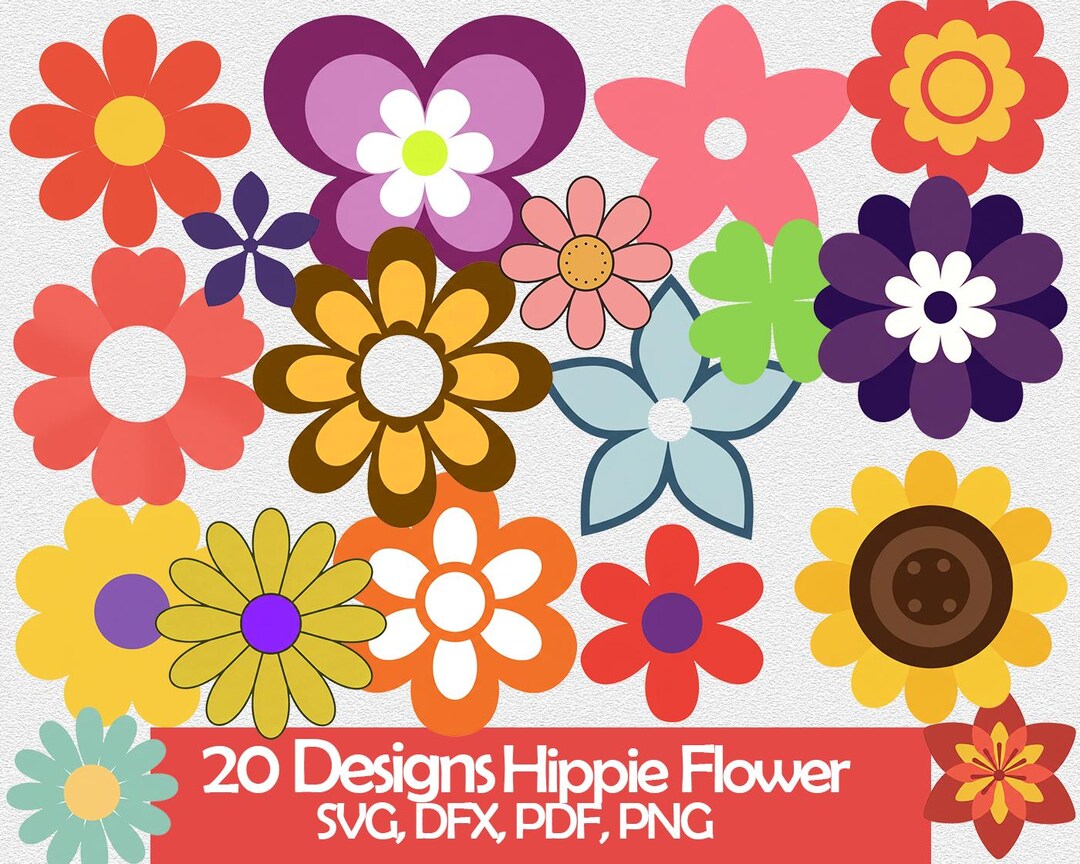 Retro Groovy Flower SVG: 60s-70s Hippie Clipart (digital Files) - Etsy