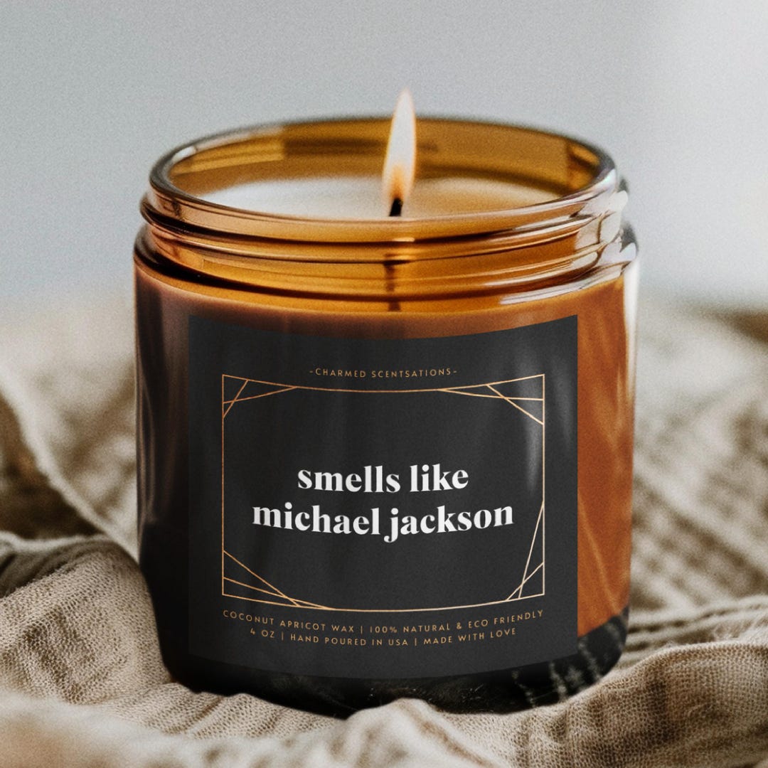 Smells Like Michael Jackson Candle - Natural Coconut Apricot Wax, Gift ...