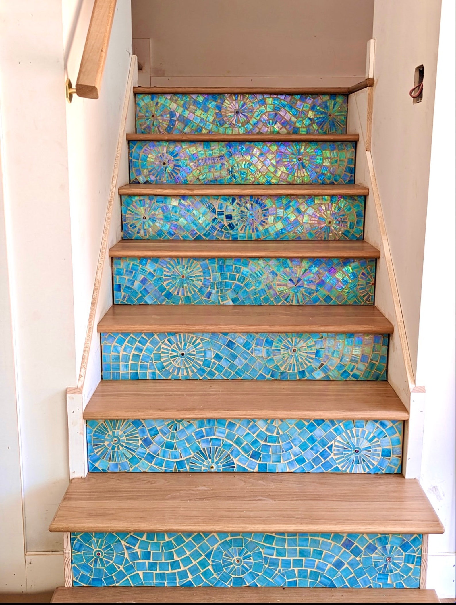 One Color Mosaic Stair Risers - Etsy