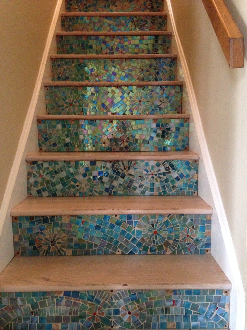 One Color Mosaic Stair Risers - Etsy