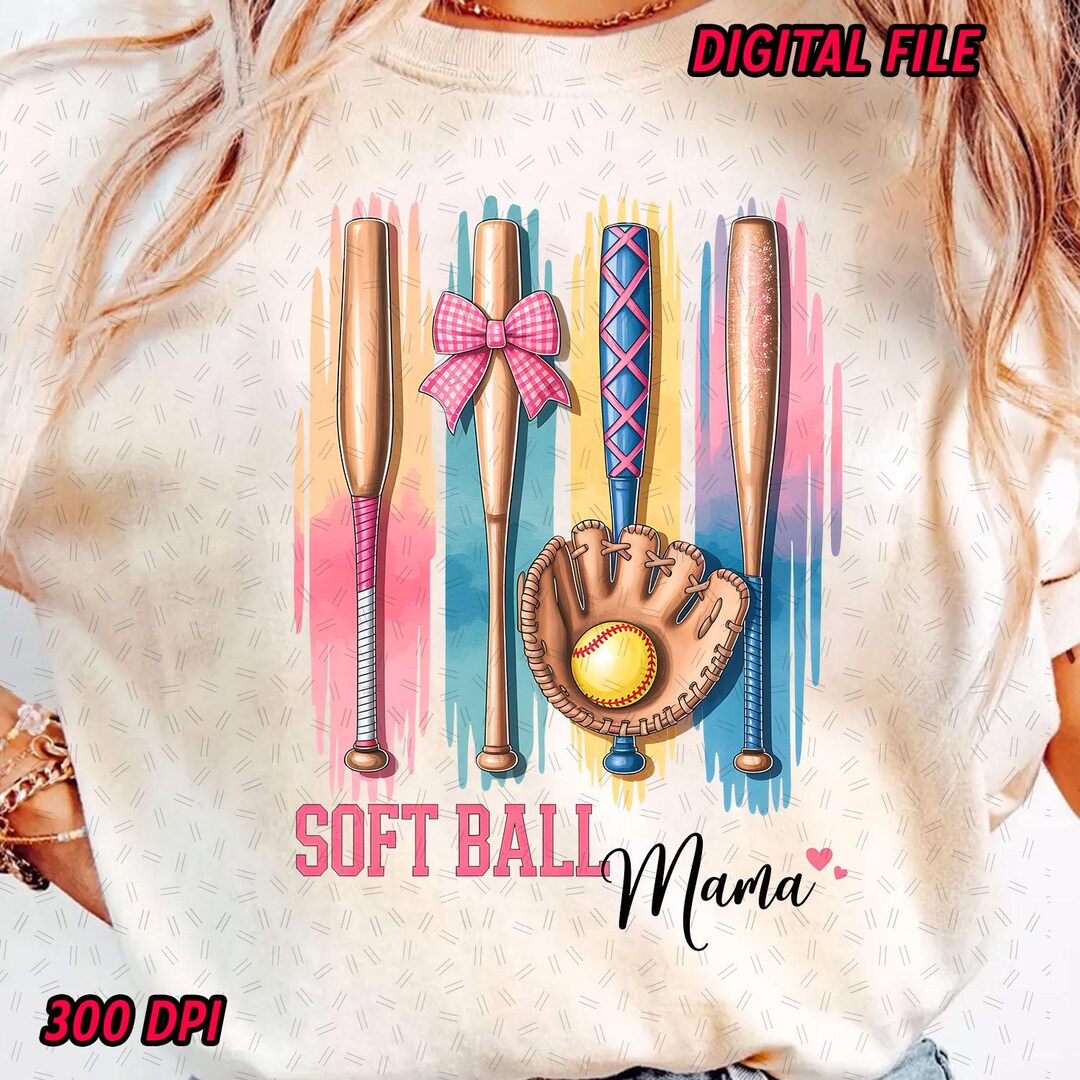 Cute Softball Mama PNG for Sports Moms Png, Mother Day PNG, Gift for ...