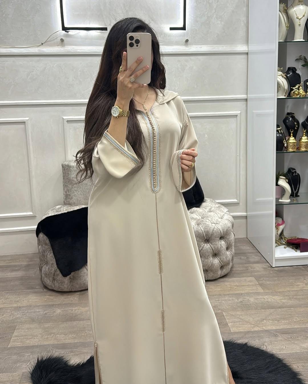 Collection 2025 White Djellaba Arabic Dress JELLABA Moroccan Classy ...