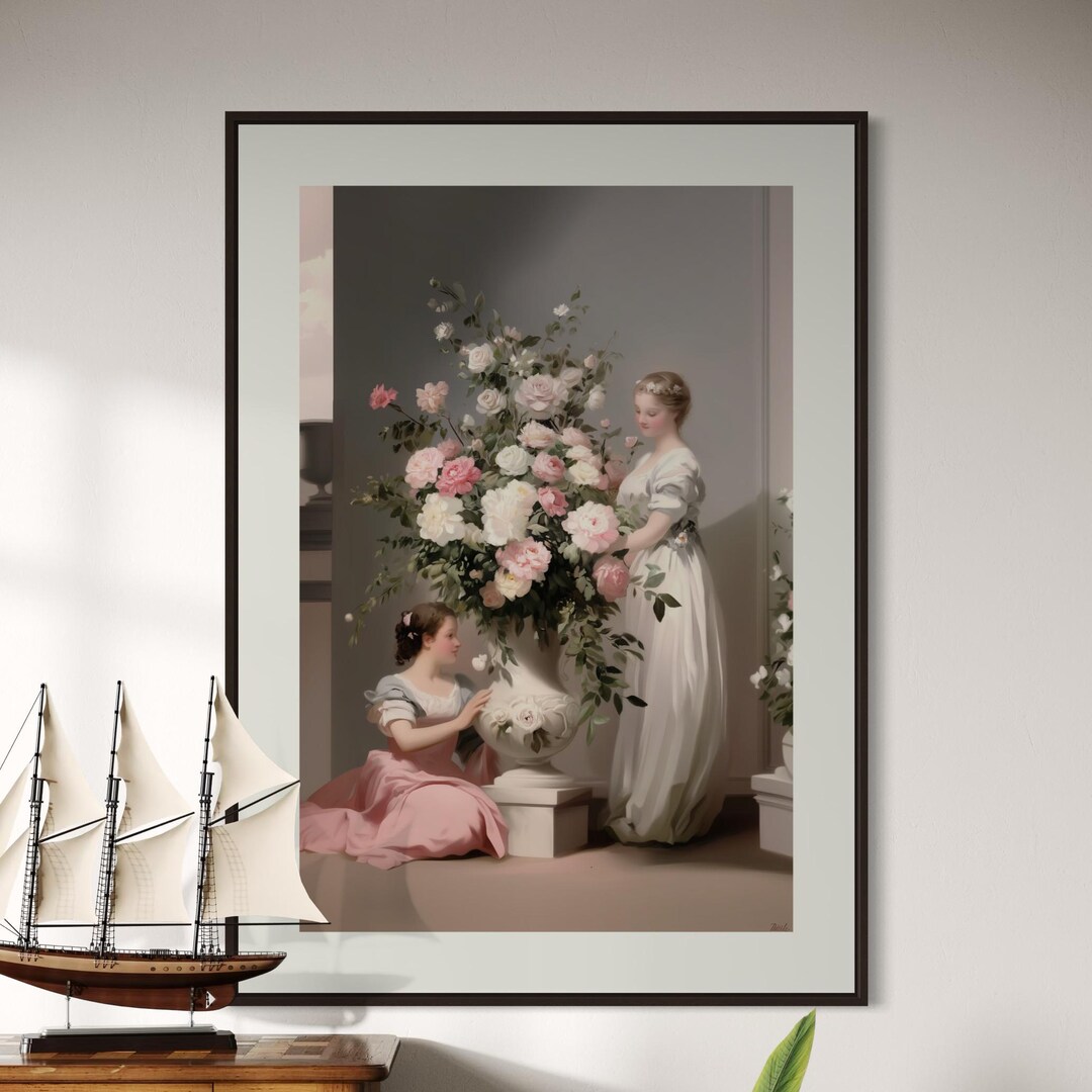 The Language of Flowers Art Print | Bridgerton-inspired Rococo Painting ...