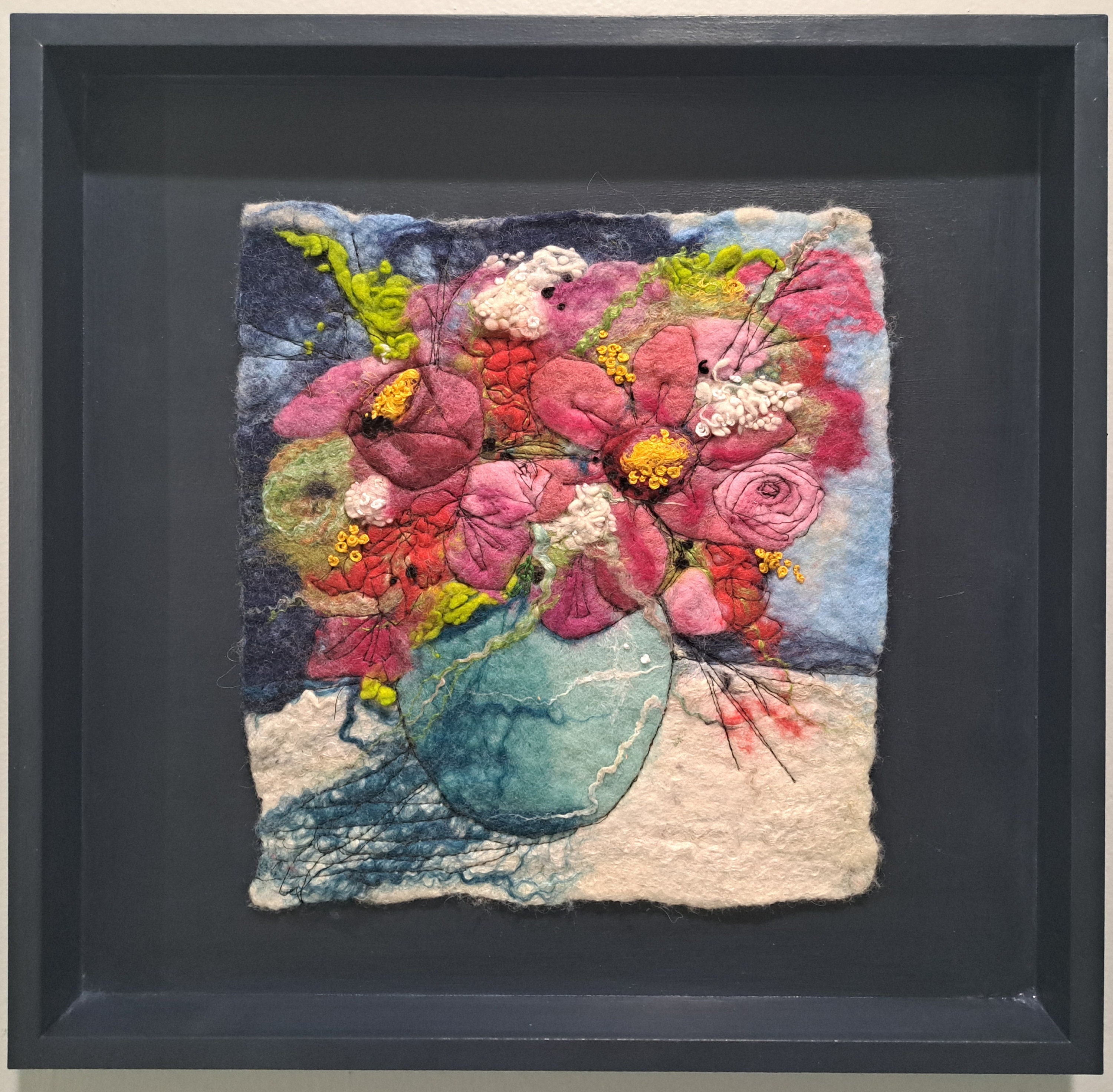 Pink Passions Felted Wool and Silk Painting Art, Wet Felted, Dry Needle ...