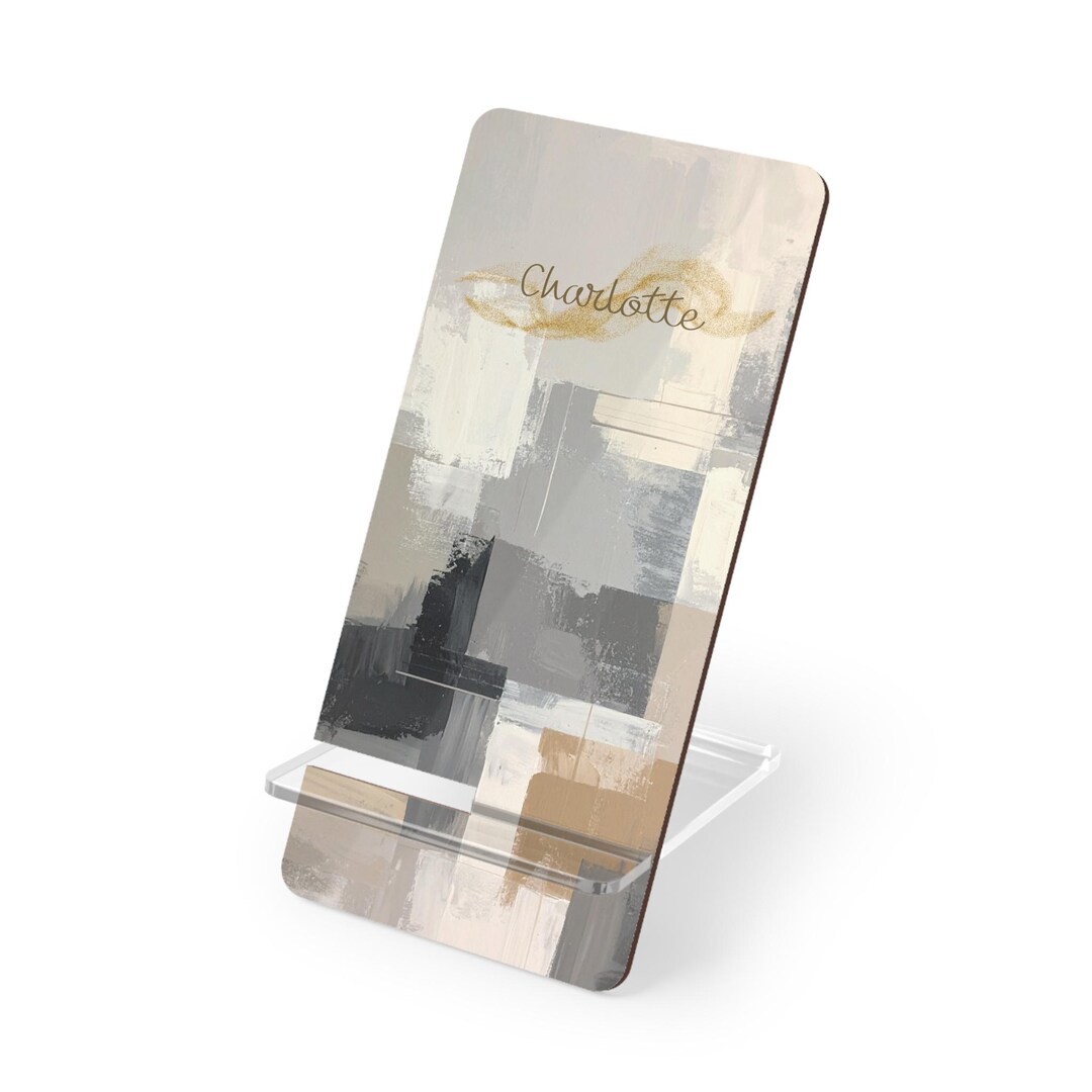 Neutral Abstract Art Phone Stand | Mobile Display Stand - Etsy