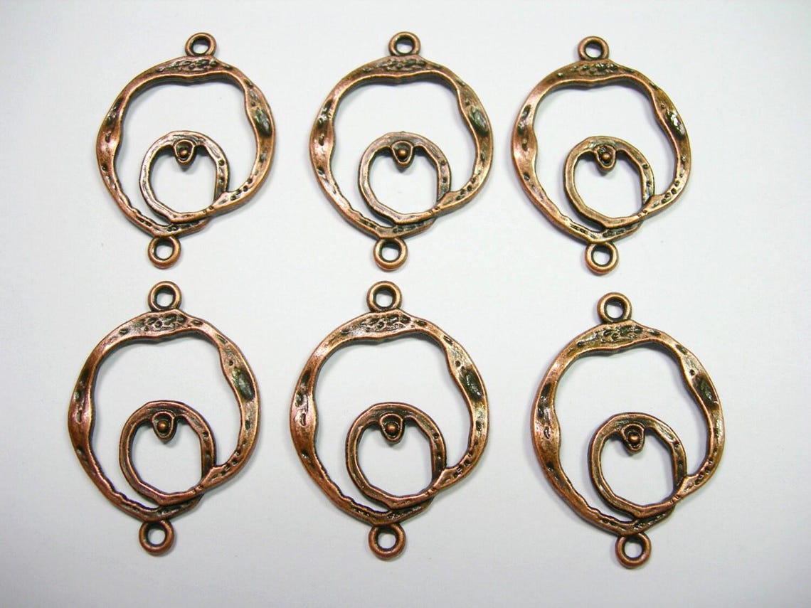 Antique Copper Plated Circular Loops - Links - Chandelier Findings - 6 ...