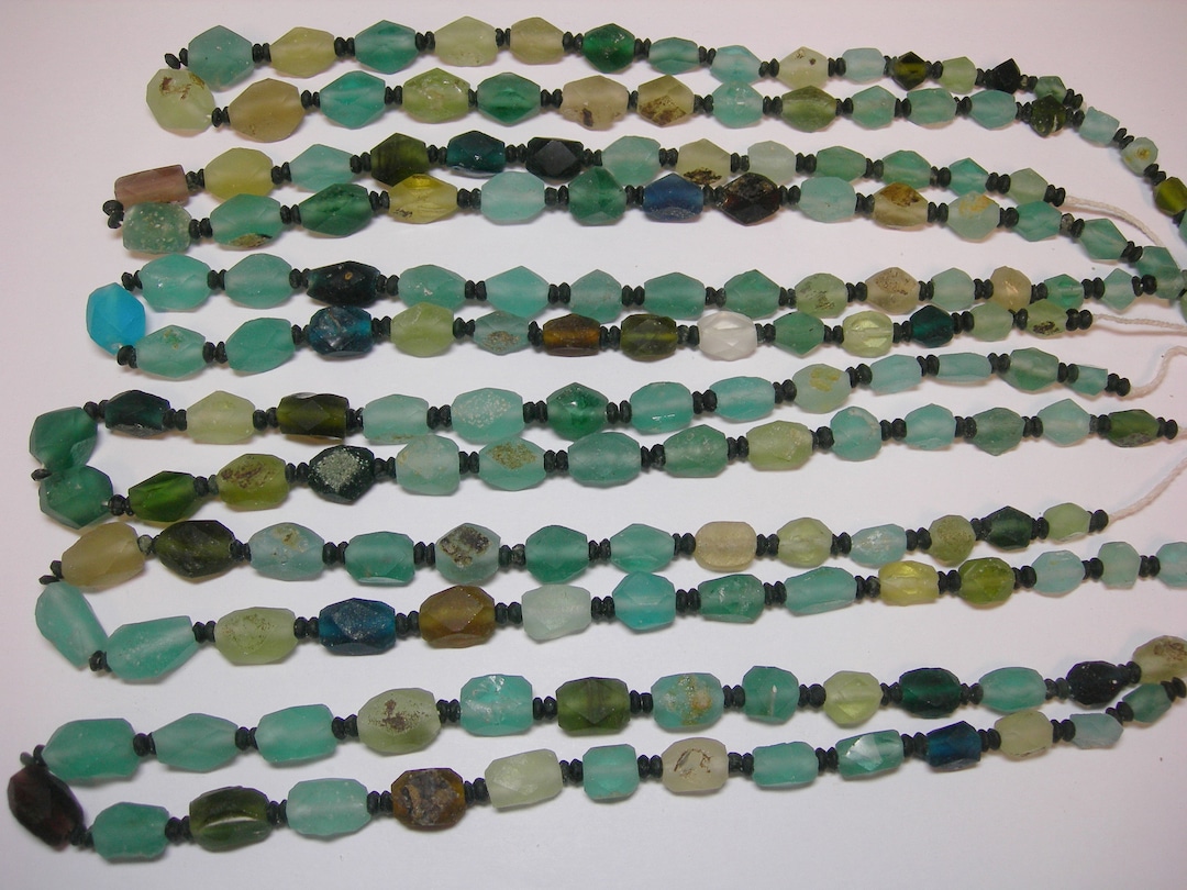 Ancient Roman Glass Graduated Faceted Nugget Beads Apx 6mm-15mm 16 ...