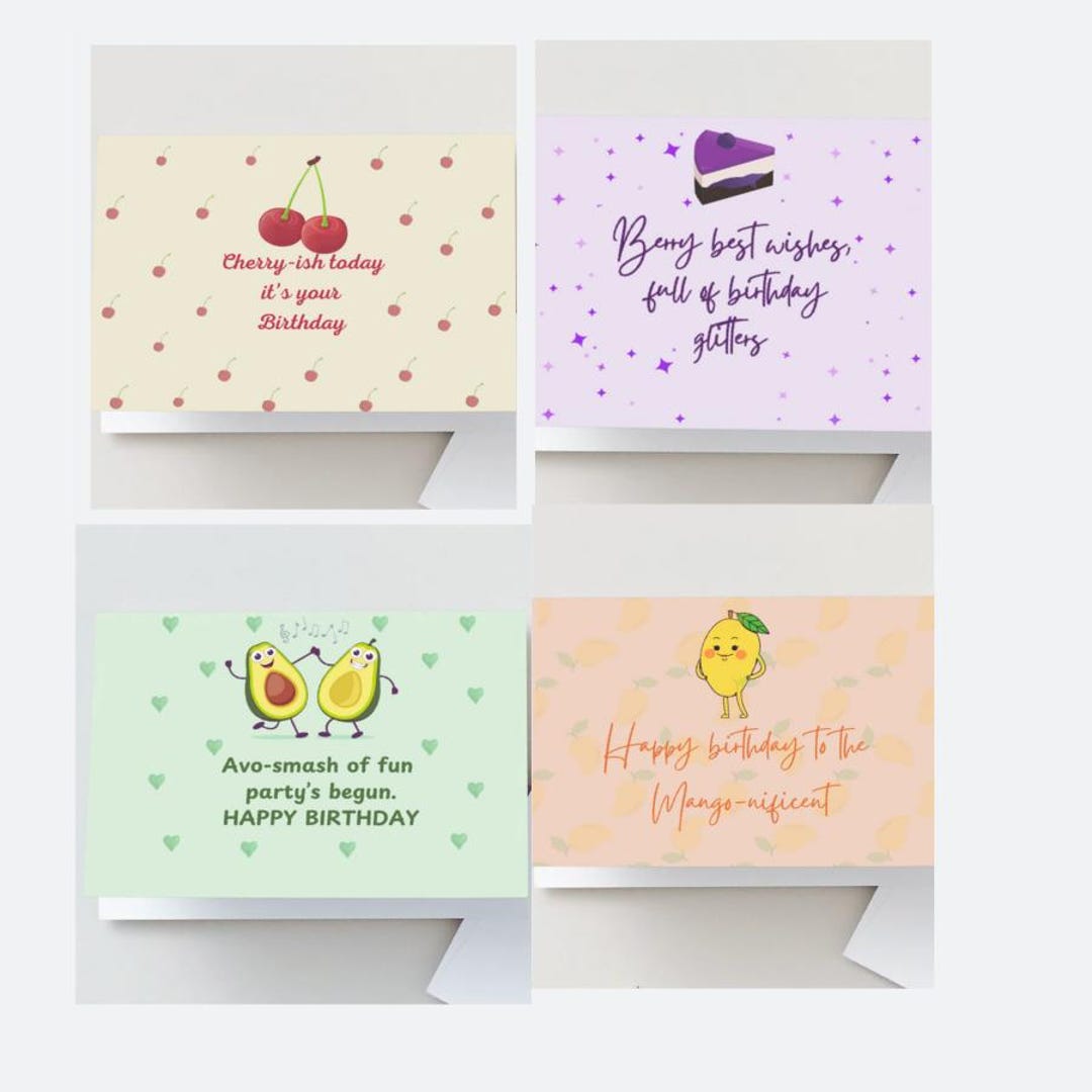 Funny Printable Birthday Card | Fruit Themed Birthday Card| 5" X 7 ...