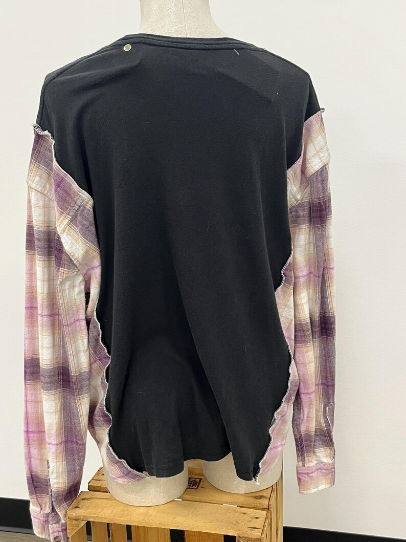 Upcycled Oversized Rock Band Flannel Shirt: Sustainable Grunge Fashion ...