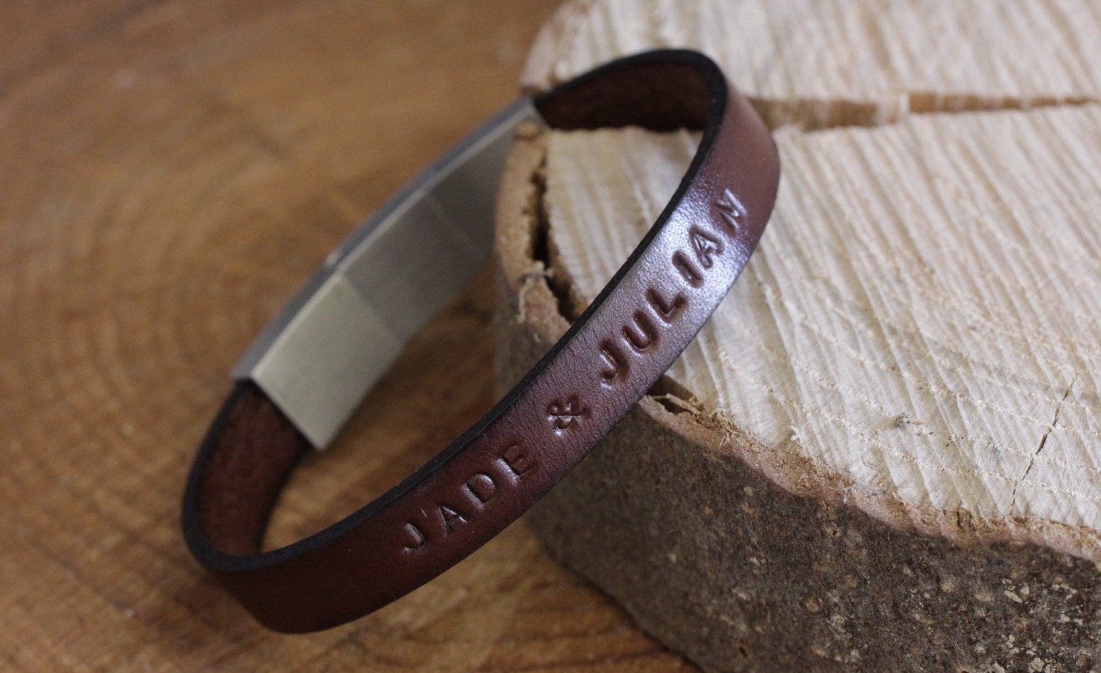 Custom Bracelet for Men Leather Bracelet Engraved Handmade - Etsy