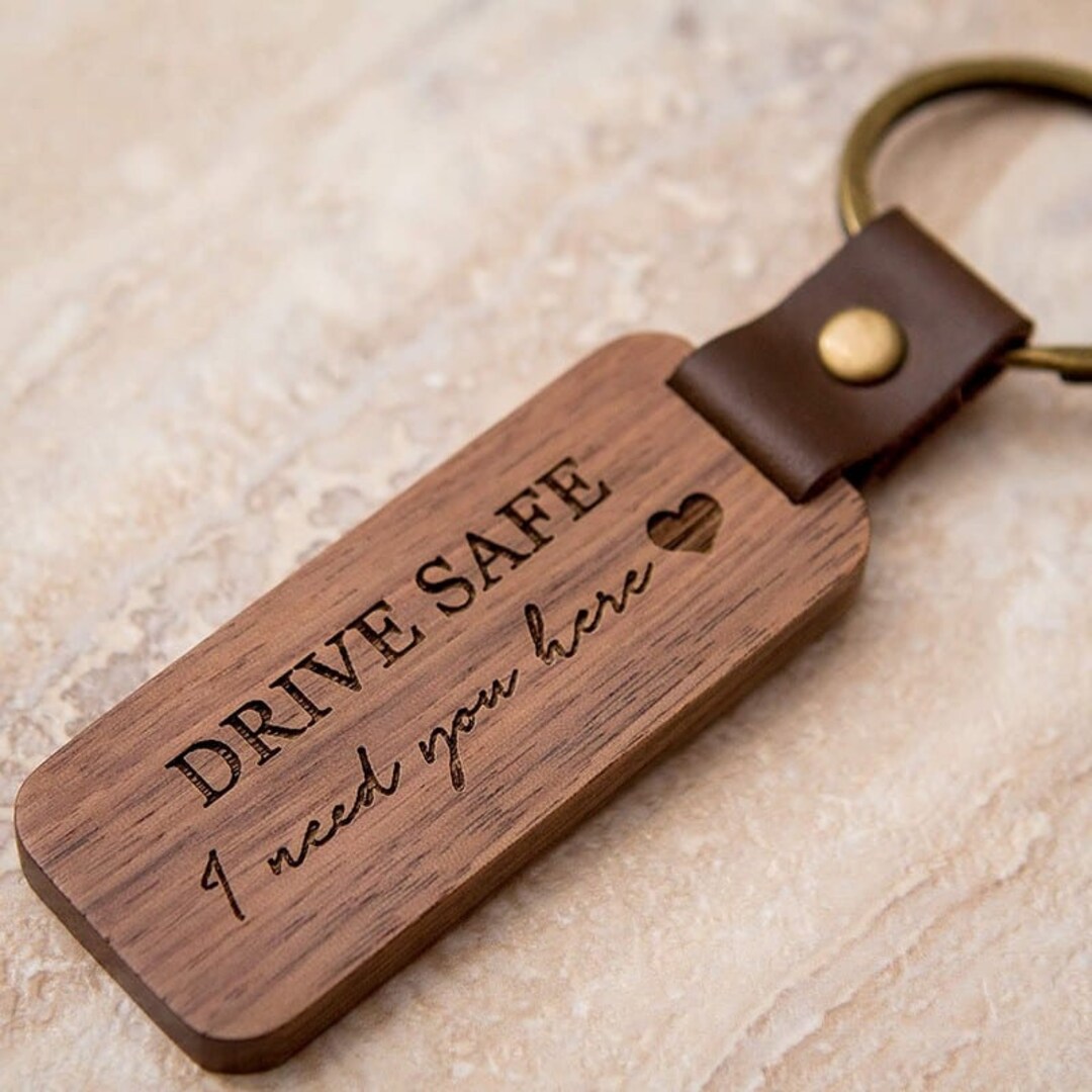 Engraved Wooden Keychain Personalized With Text or Image | Handmade ...