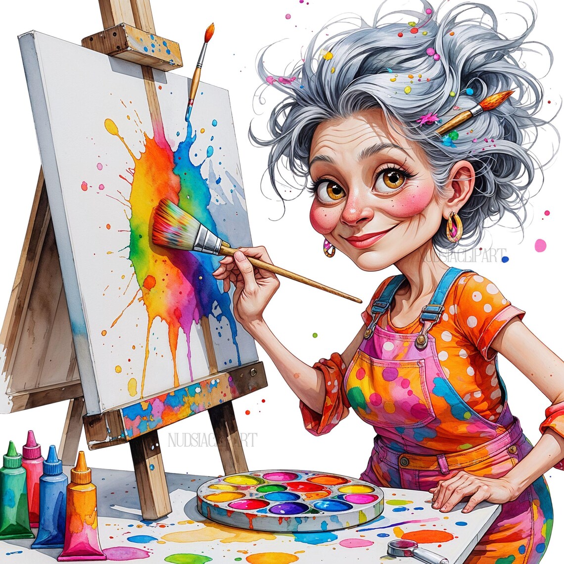 Grandma Painting Clipart, Grandmother Png Designs, Digital Art ...
