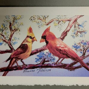Cardinal Variety 5x7 Note Art Card Watercolor Print Birdhouse Songbirds ...