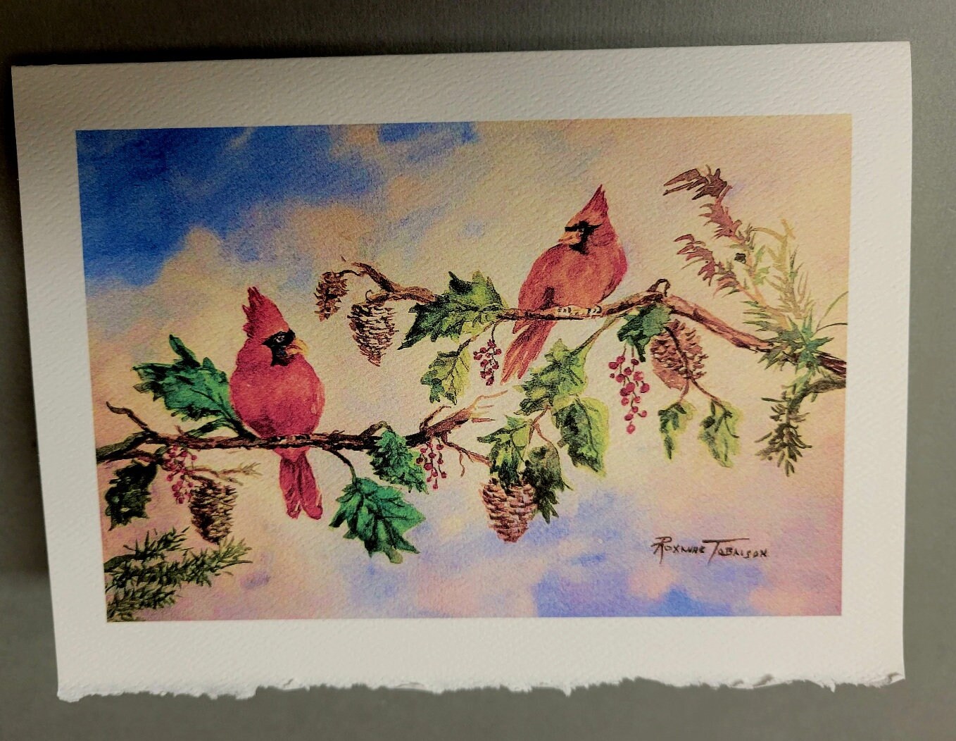 Cardinal Variety 5x7 Note Art Card Watercolor Print Birdhouse Songbirds ...