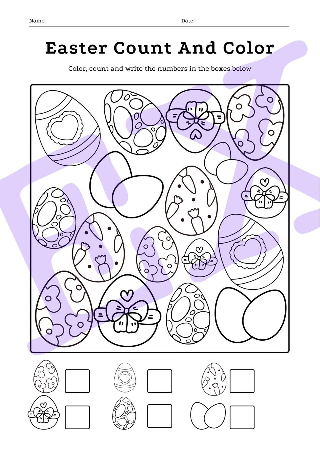 Easter Count and Color - Etsy