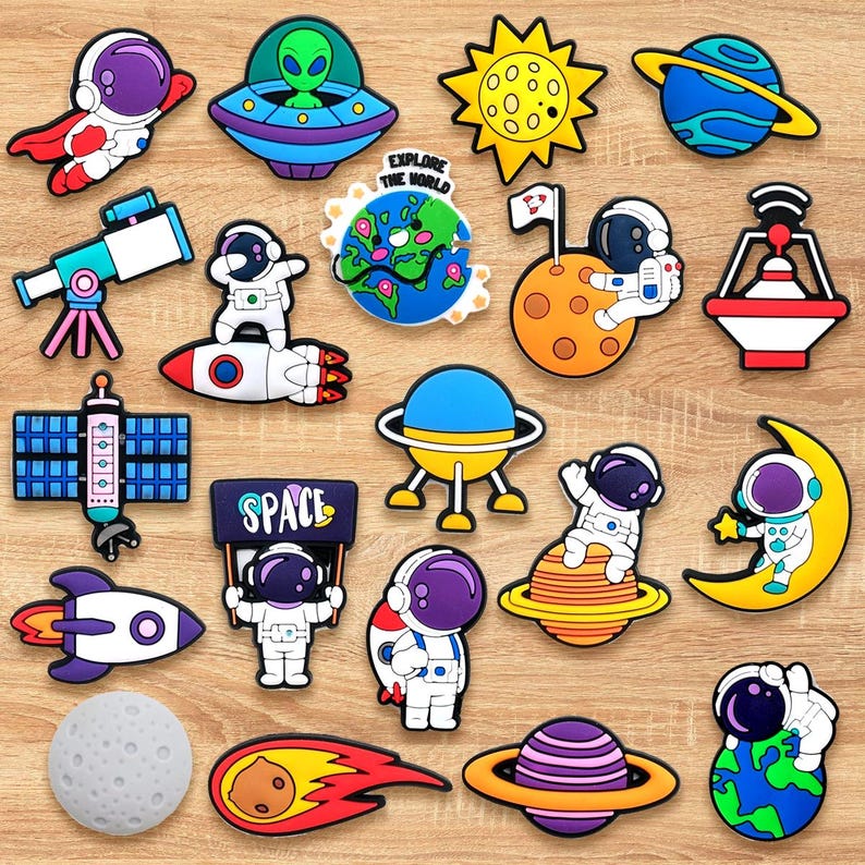 Outer Space-themed Charms for Clog Shoe Decoration, Featuring ...