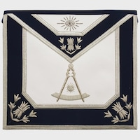 Master Mason With Embroidered Border Masonic Apron - [blue & White] - Etsy