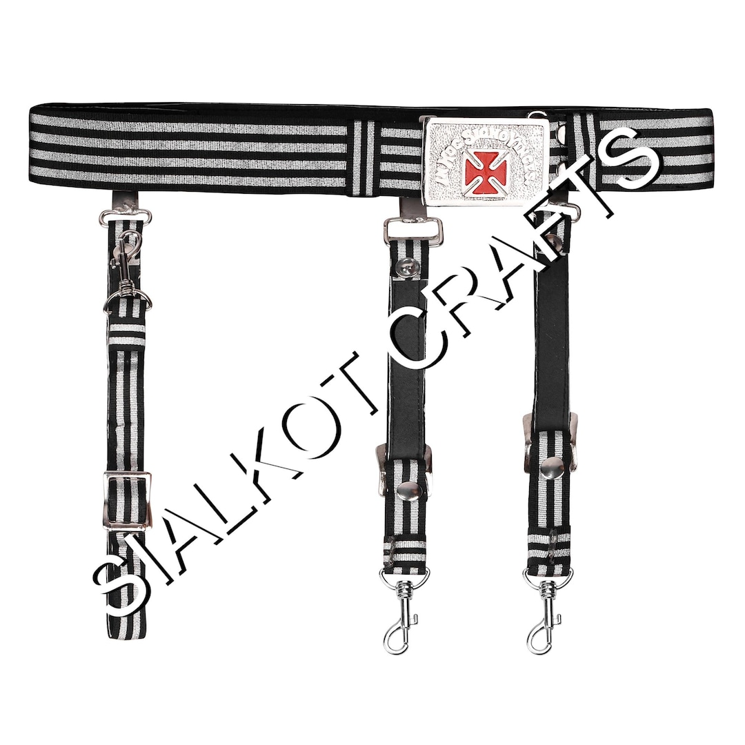 Masonic Knights Templar Sword Belt: Black Leather Regalia, Adjustable ...