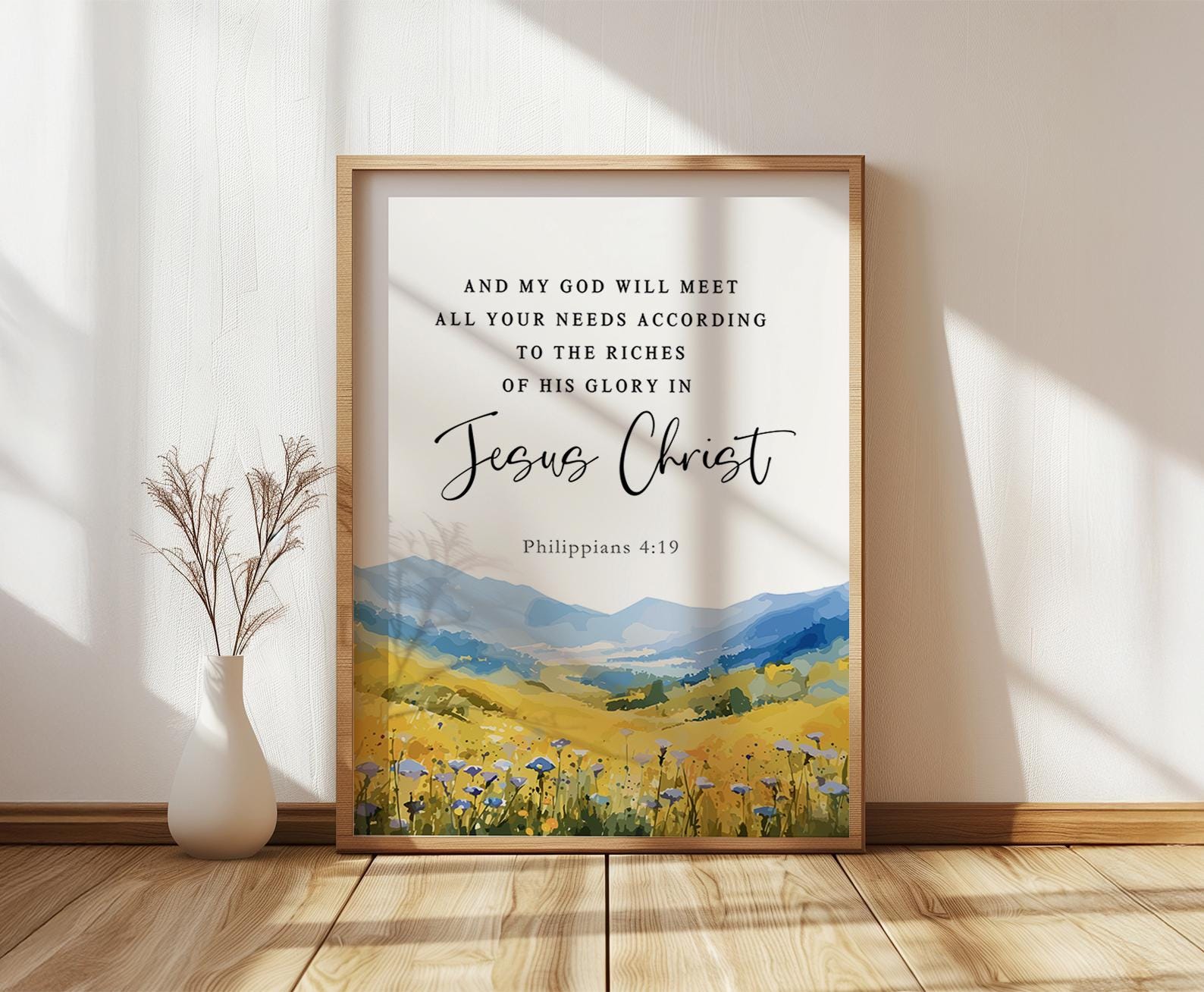 Philippians 4:19 Bible Verse Wall Art, Digital Print Scripture ...