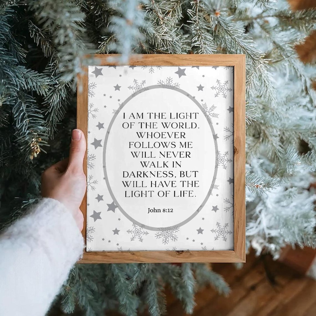 John 8:12 Bible Verse Print, I Am the Light of the World, Scripture ...