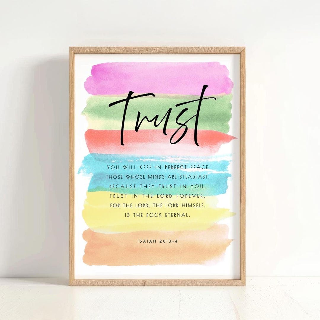 Isaiah 26 Trust in the Lord Bible Verse Wall Art Digital Print ...