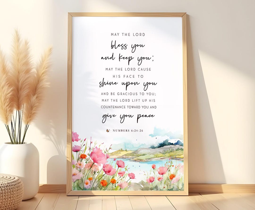 Numbers 6 May the Lord Bless You and Keep You, Bible Verse Wall Art ...
