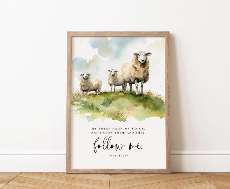 John 10:27 My Sheep Hear My Voice Bible Verse Wall Art, Digital ...