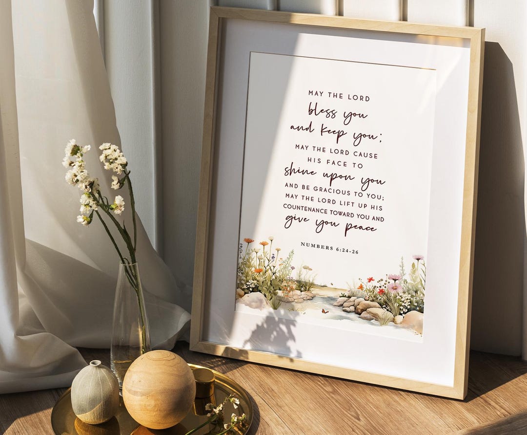 Numbers 6 Wall Art, May the Lord Bless You and Keep You Printable ...