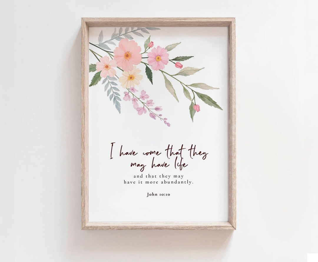 John 10 Bible Verse Wall Art, Digital Print Scripture, Printable Poster ...