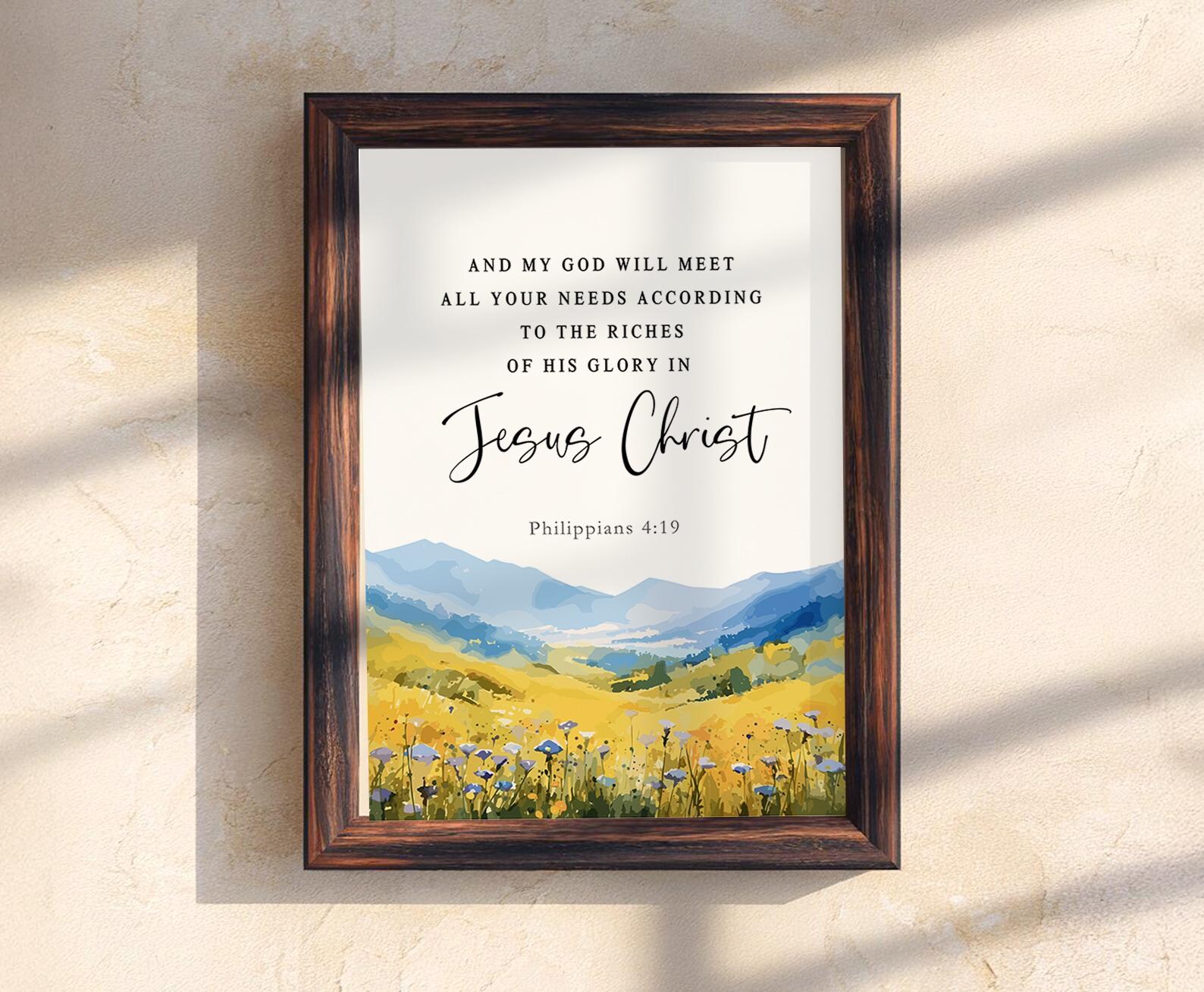 Philippians 4:19 Bible Verse Wall Art, Digital Print Scripture ...