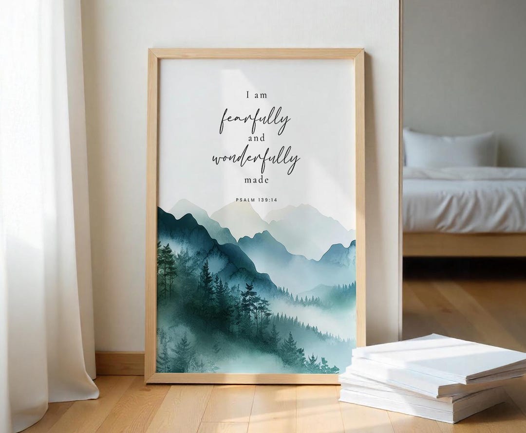 Psalm 139:14 Bible Verse Wall Art, Fearfully and Wonderfully Made ...
