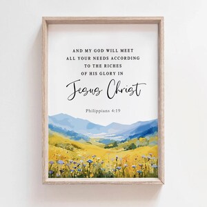 Philippians 4:19 Bible Verse Wall Art, Digital Print Scripture ...