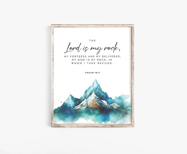 Psalm 18:2 the Lord is My Rock Bible Verse Wall Art Digital Print ...