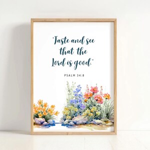 Taste and See That the Lord is Good Printable, Psalm 34:8 Bible Verse ...