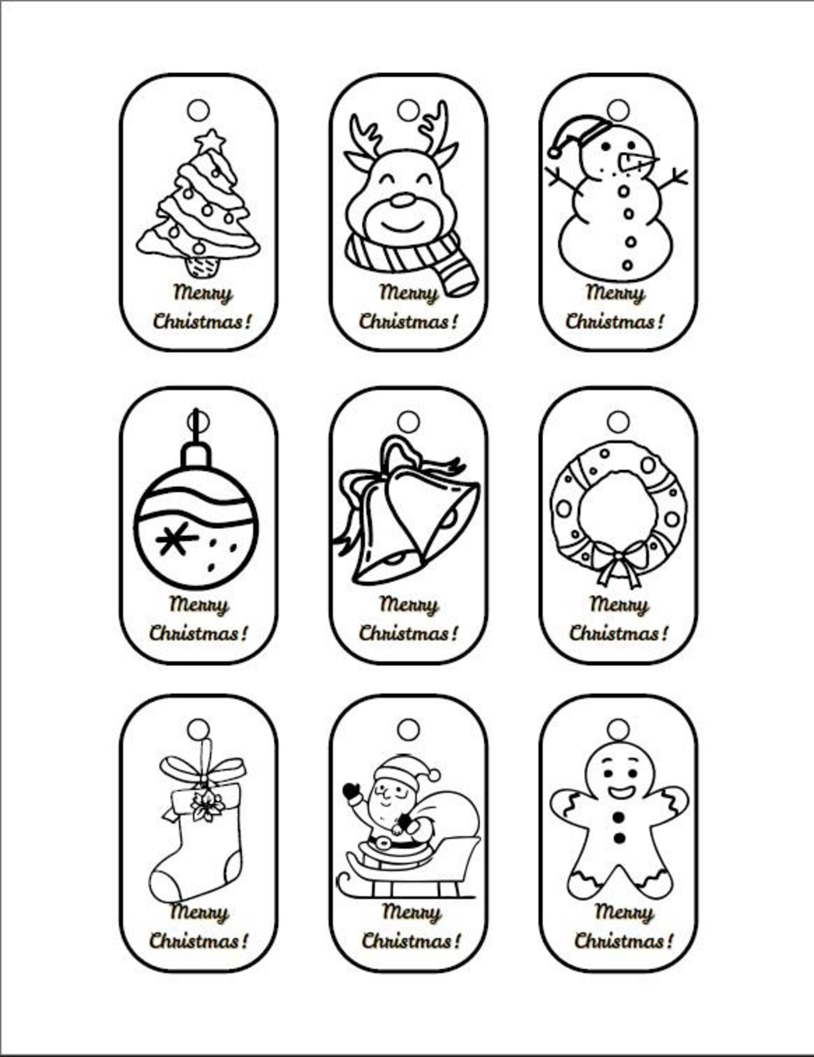 Printable Christmas Gift Tags | Kids Coloring Activity (PDF) - Etsy