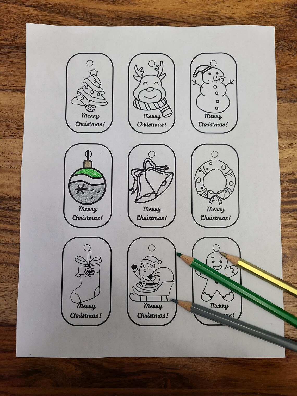 Printable Christmas Gift Tags | Kids Coloring Activity (PDF) - Etsy