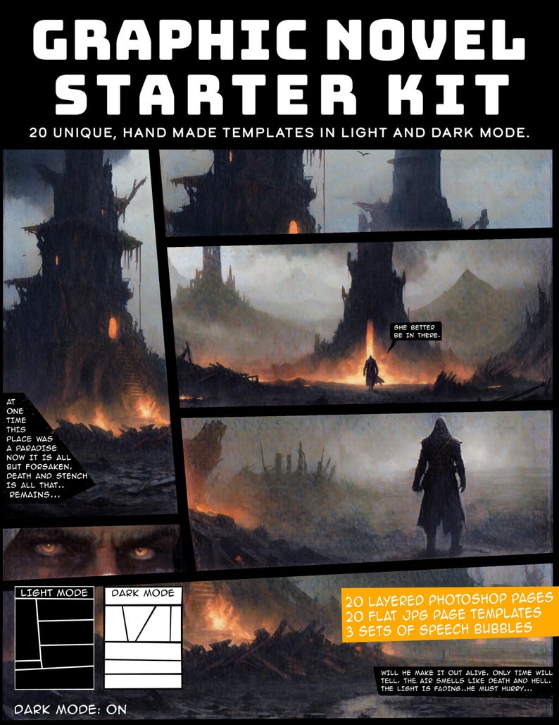 Graphic Novel Starter Kit: Dark Mode - Etsy